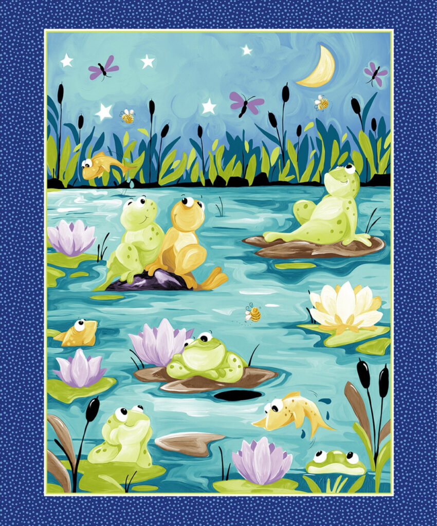 Susybee Pauls Pond Frogs and Lily Pads Navy SB20405-780 Cotton Quilting ...
