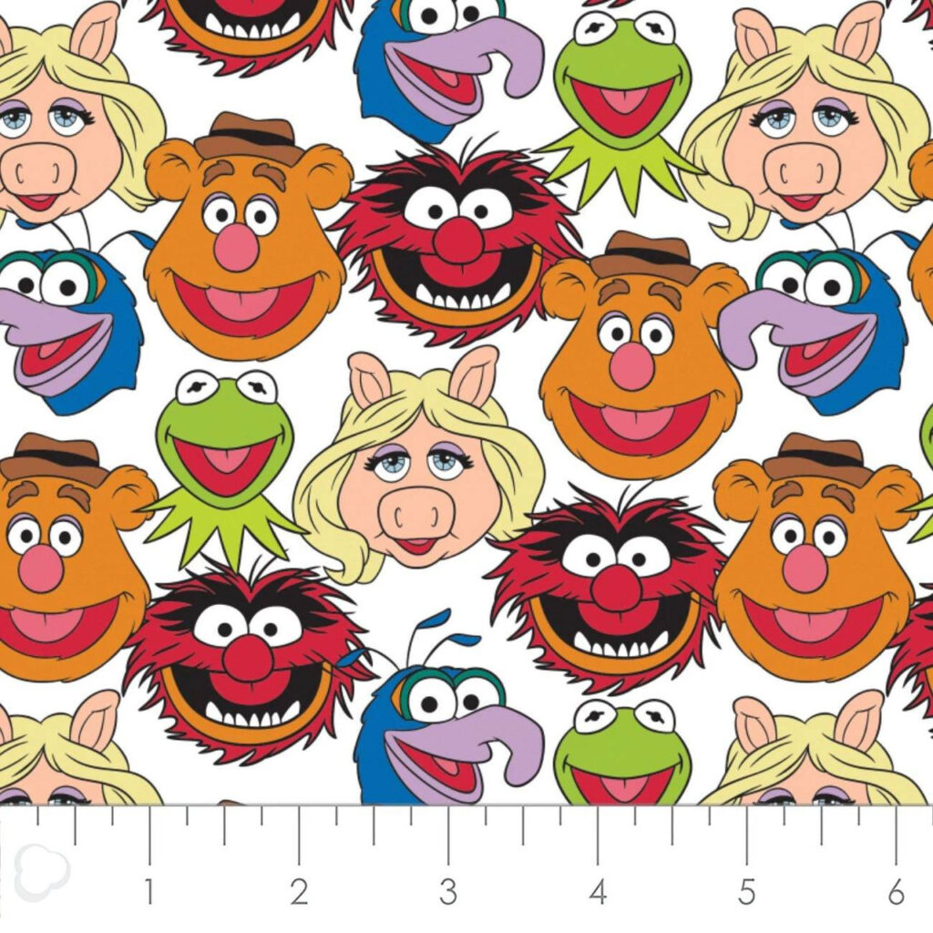 Disney Muppets Collection Muppets Cast White Cotton Quilting Fabric 1/2 ...
