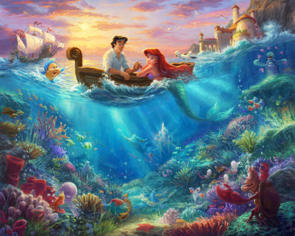 Disney Dreams Ariel The Little Mermaid Cotton Quilting Fabric Panel ...