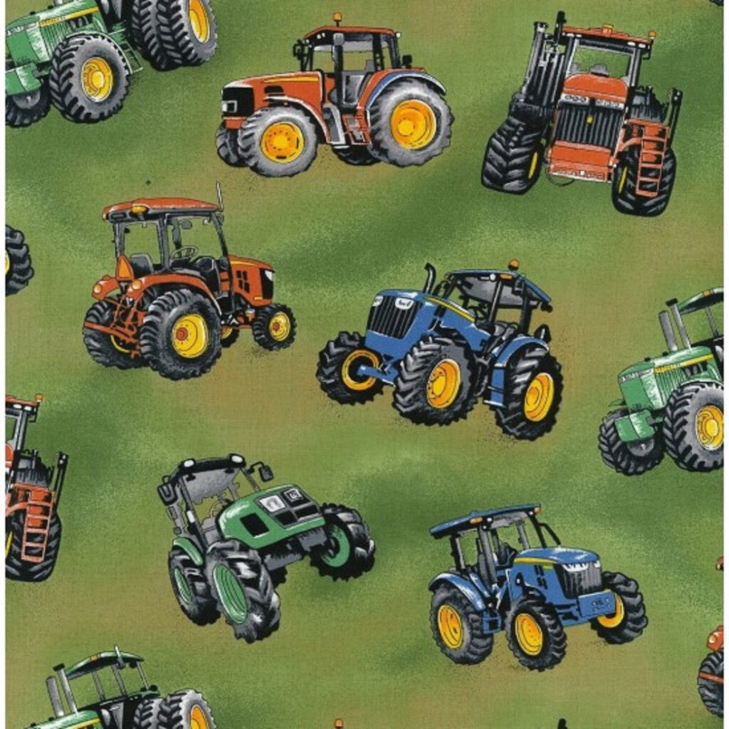 Tractors Farming Equipment Tractor Time Green Background Cotton ...