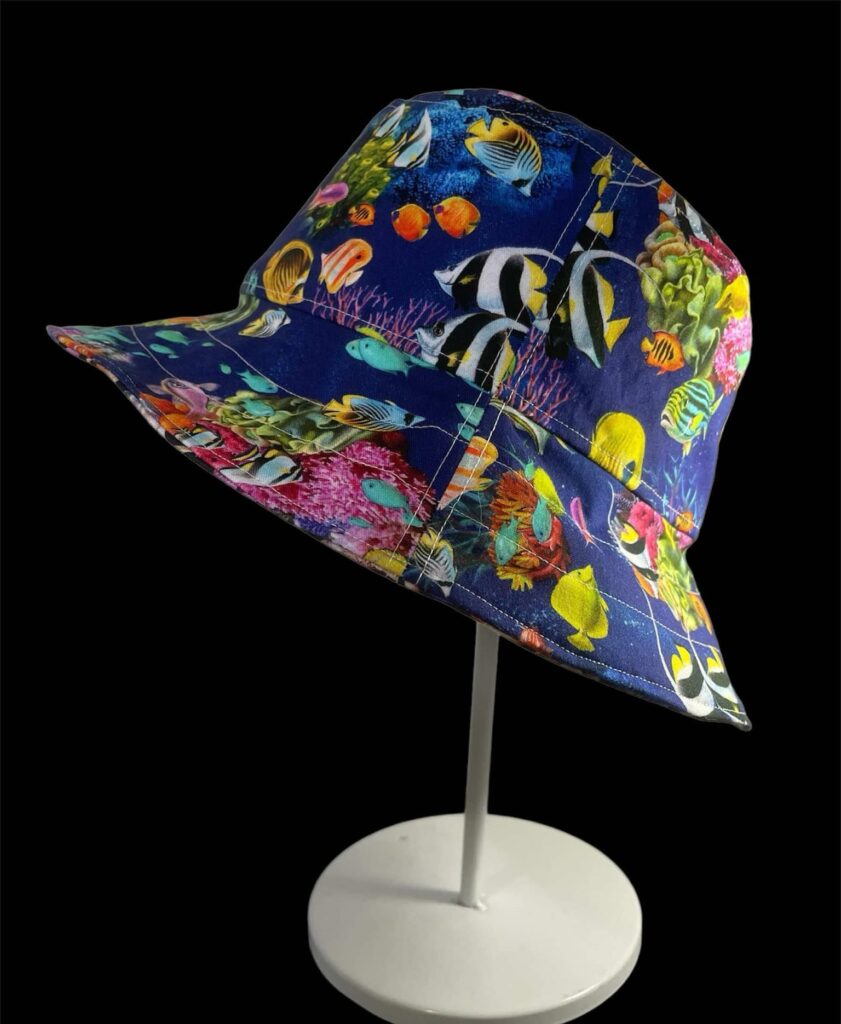 Happy Hat – Handmade Reversible Cotton Bucket Hat – Sea World – havAsquiz
